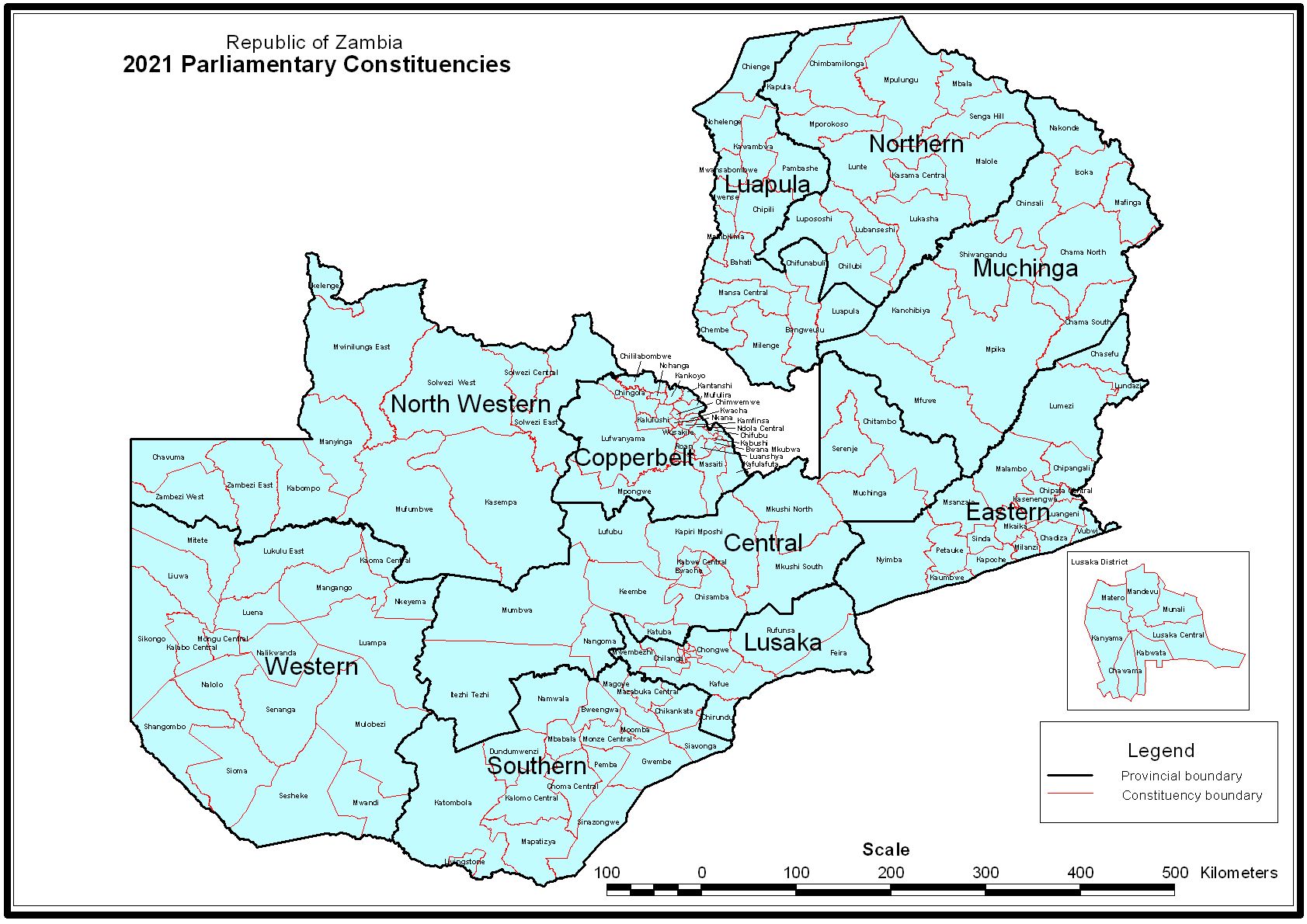 2021 Parliamentary Constituencies – Zambian Maps And Places